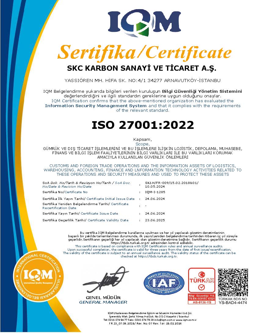 Sertifikalar - SKC Karbon
